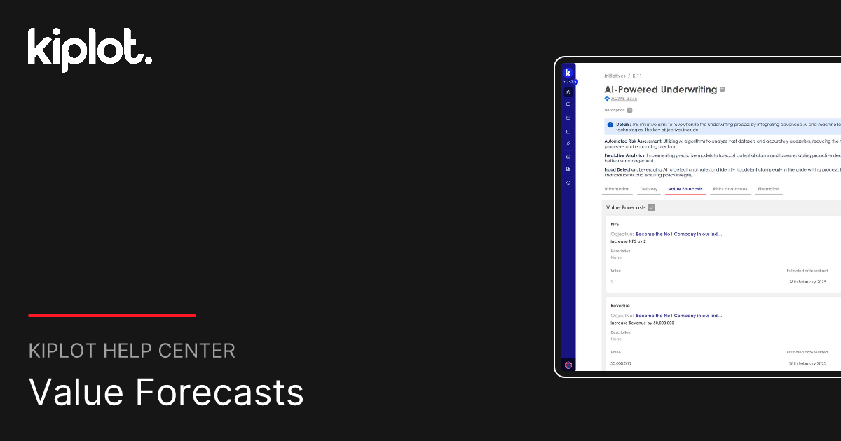 Value Forecasts | Kiplot Help Center